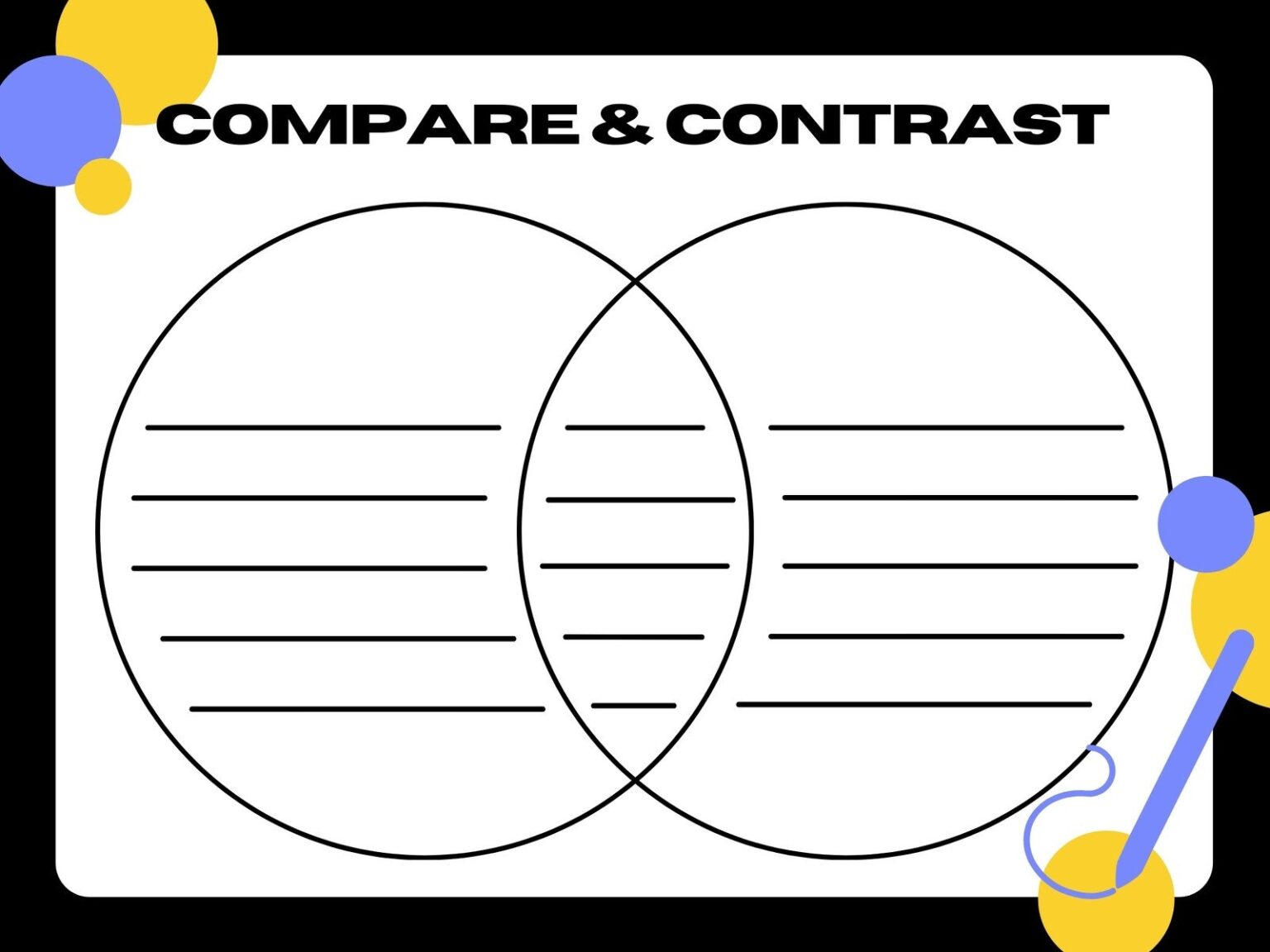 Venn Diagram Printable With Lines - Free Printable Blank Worksheets for ...